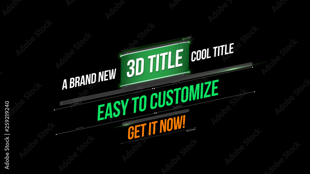 Multi Line 3D Title Stock Template | Adobe Stock