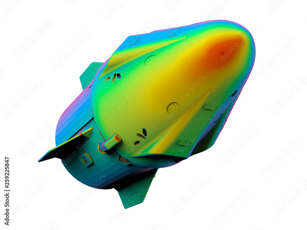 3D rendering - finite element analysis of a space shuttle Stock ...
