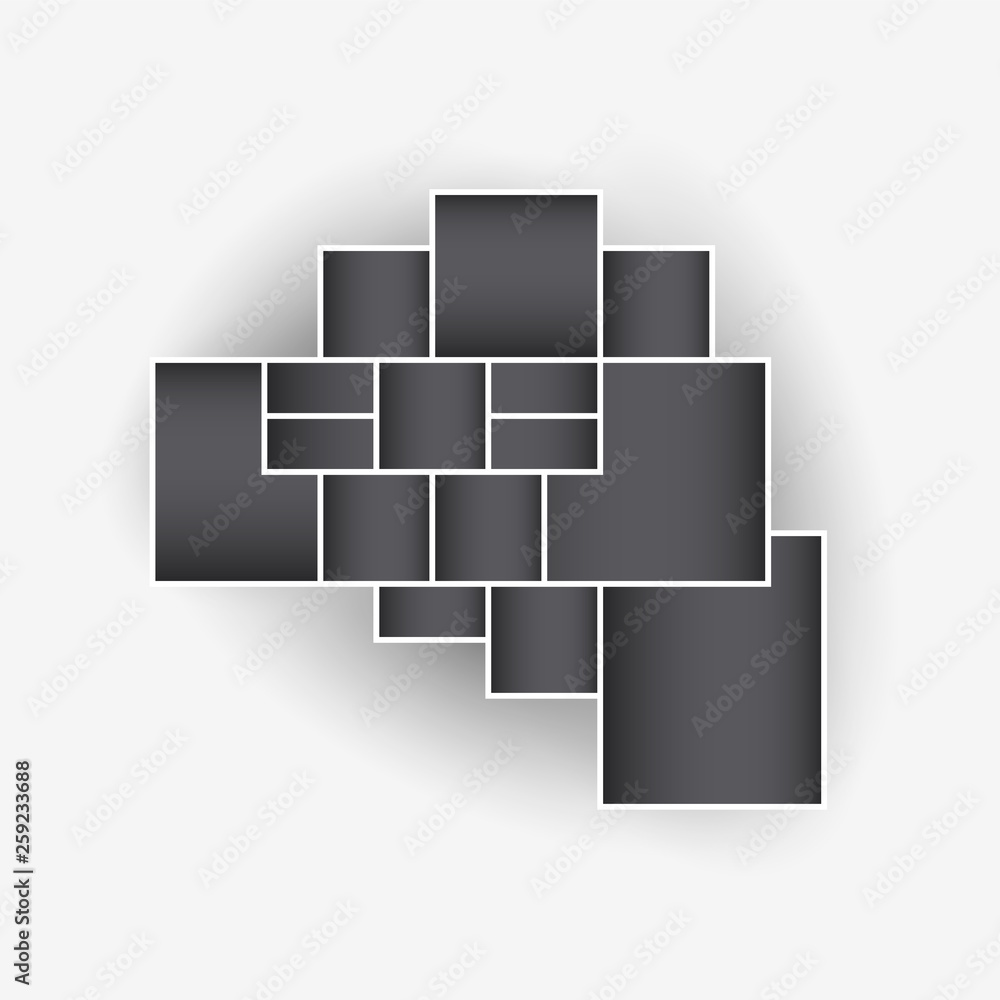 Vector illustration of photo collage frames for presentations, photo ...