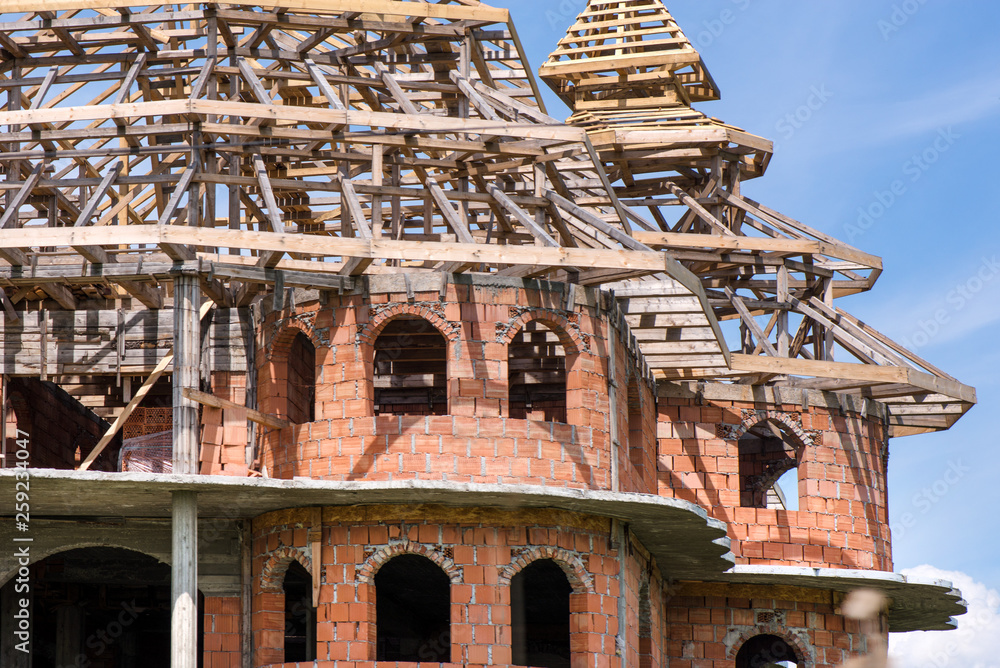 District for rich people with traditional, large gypsy house with ...