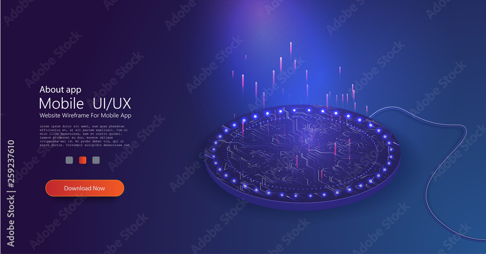 Wireless charging in 3d style. Vector connection concept. Modern design ...
