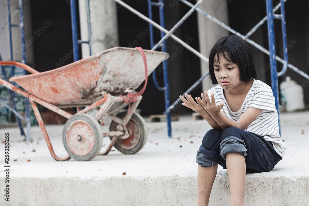 little girl feeling stress from work,Stop children labour,world day ...