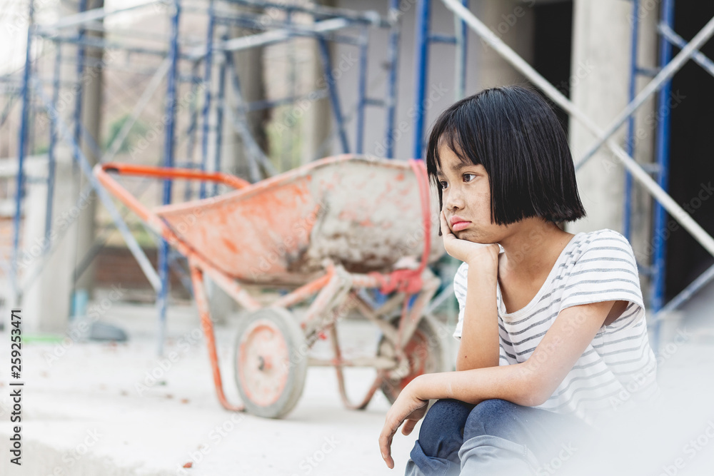 little girl feeling stress from work,Stop children labour,world day ...