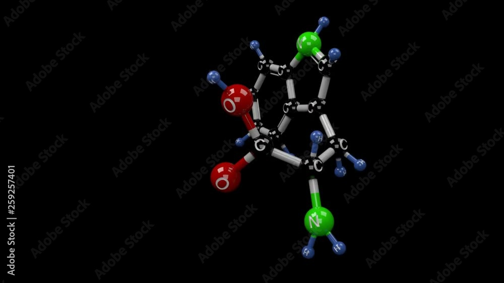 Tryptophan molecule. Molecular structure of L-tryptophan, essential ...