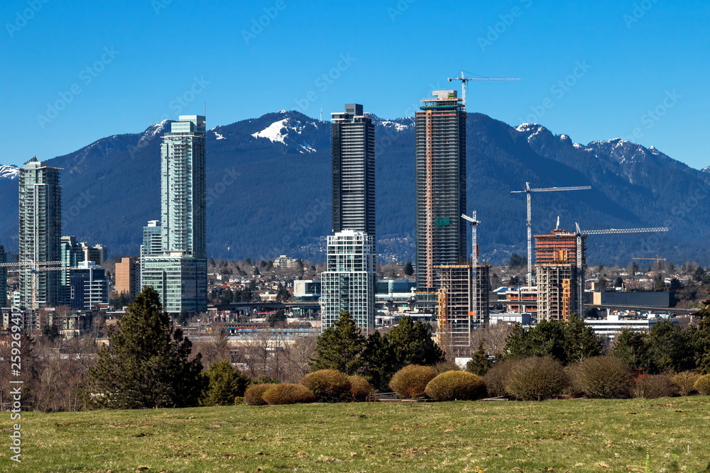 New construction of high-rise buildings in the city of Burnaby ...