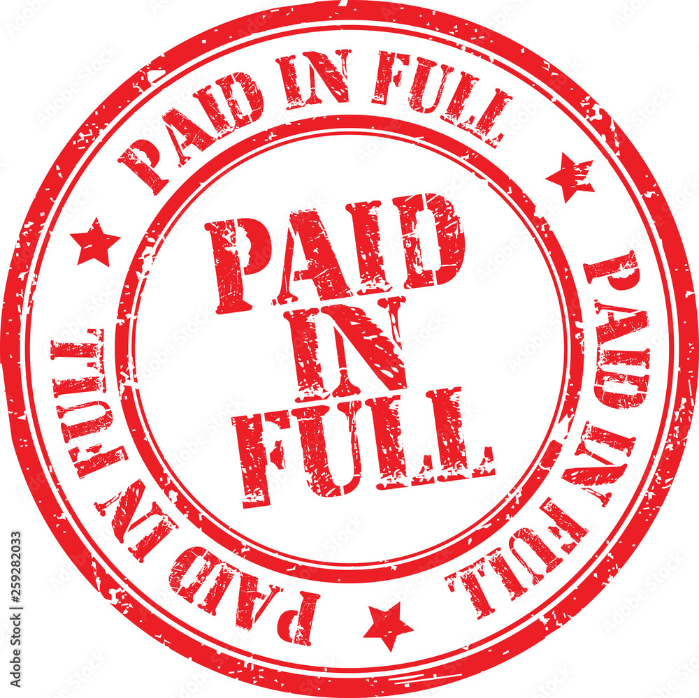 "paid in full" grunge stamp, vector illustration Stock Vector | Adobe Stock