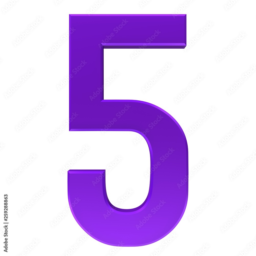 Number 5 Purple