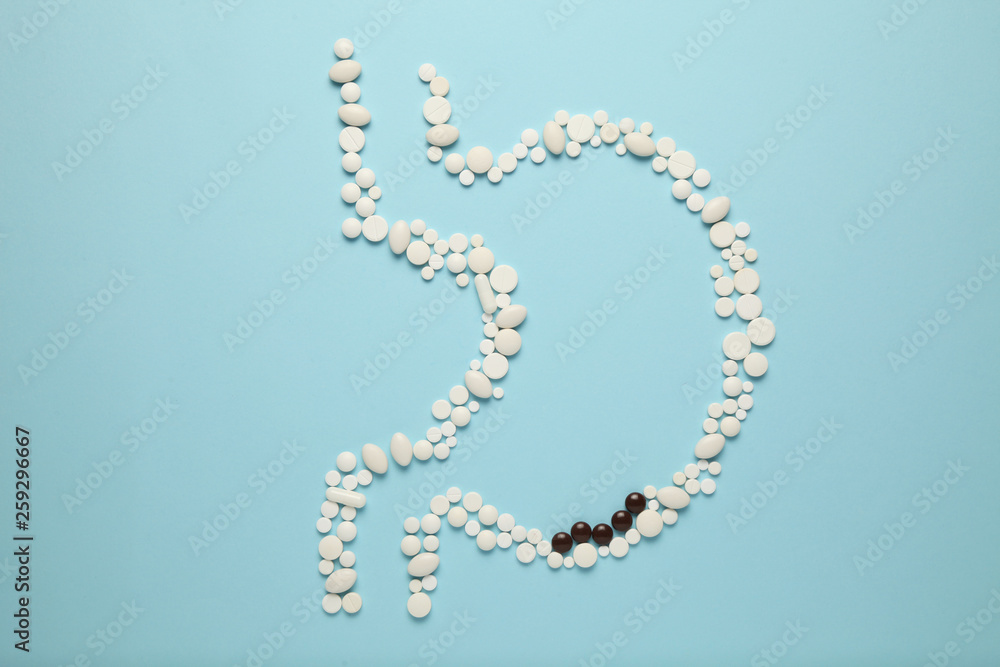 Stomach of tablets, pain and ulcer. Gastritis and digestive problems ...