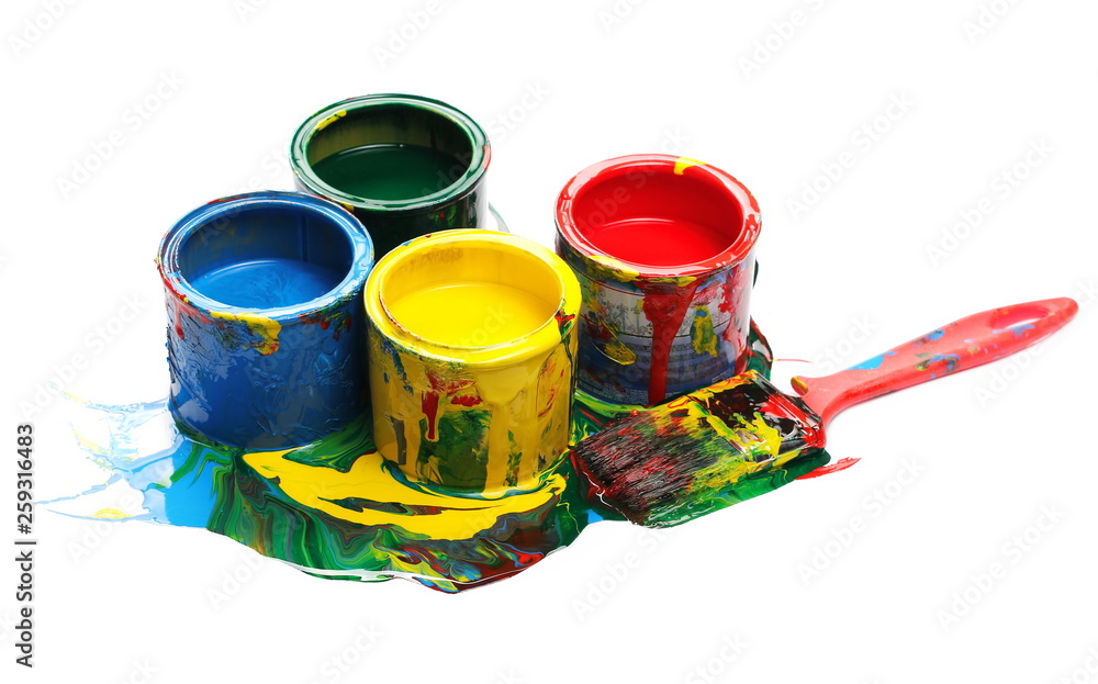 Paint Bucket And Brush
