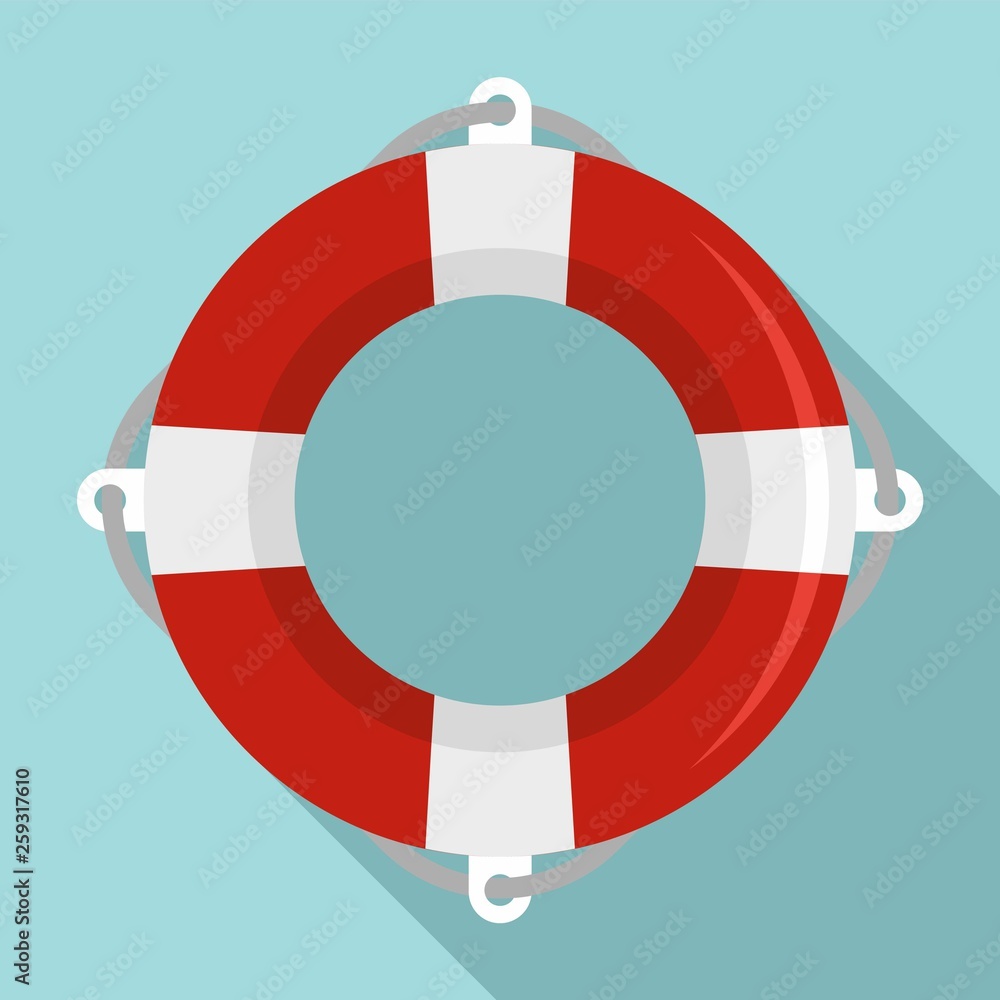 Life buoy ring icon. Flat illustration of life buoy ring vector icon ...