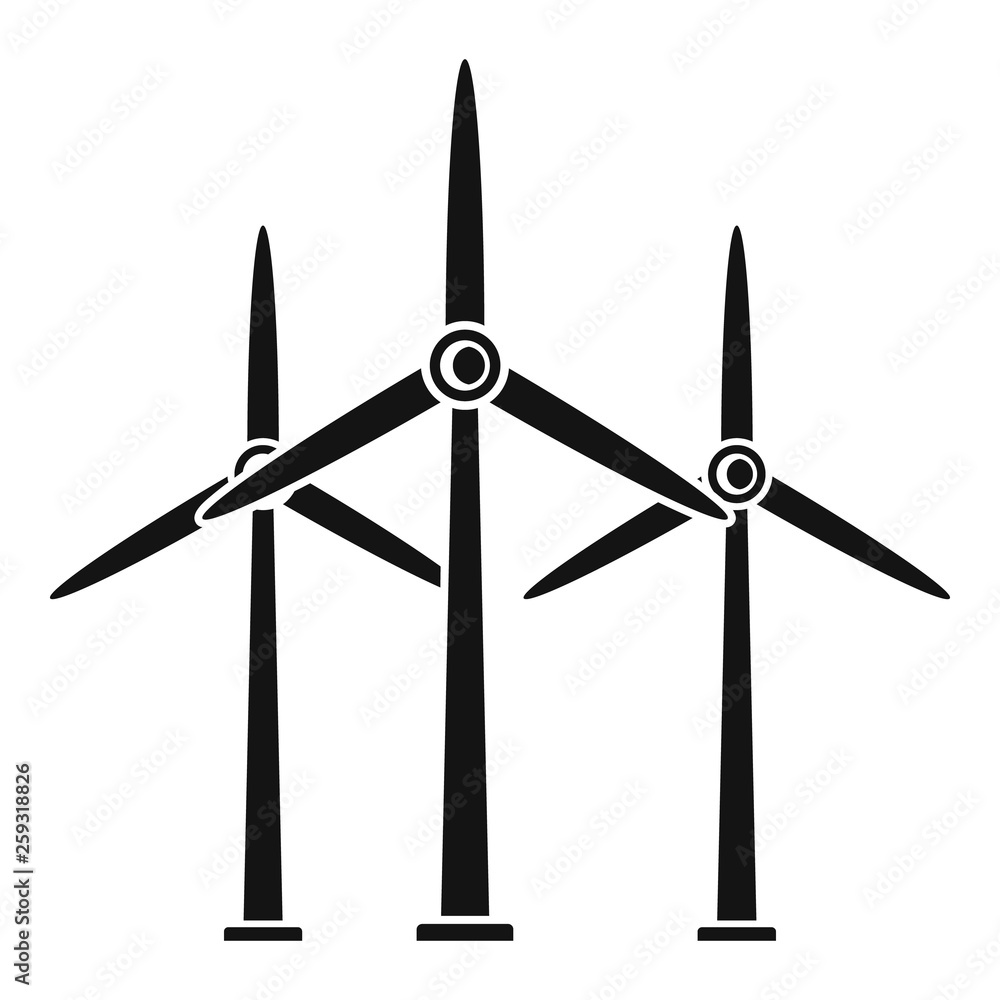 Wind turbine generator icon. Simple illustration of wind turbine ...