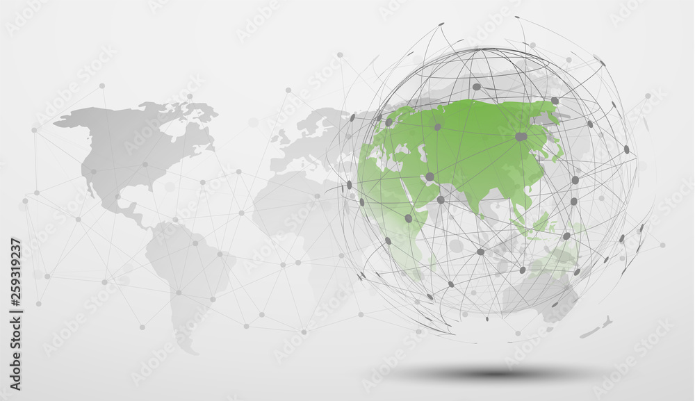 Photo & Art Print Network connection line composition concept mesh ...