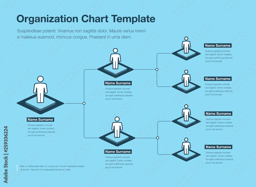 Company organization hierarchy chart template with place for your ...