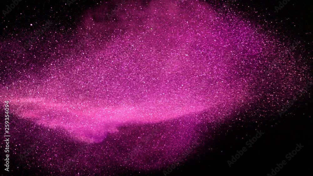 Pink glitter explosion in super slow motion. Shooted with high speed ...