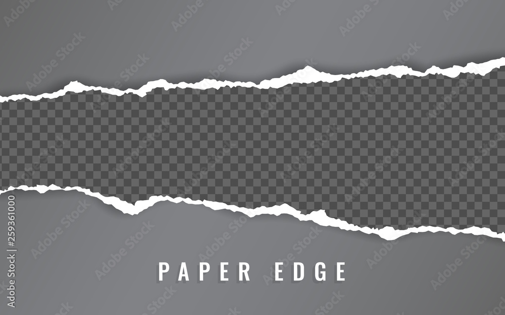 Torn paper edge. Torn paper stripes. Ripped squared horizontal paper ...