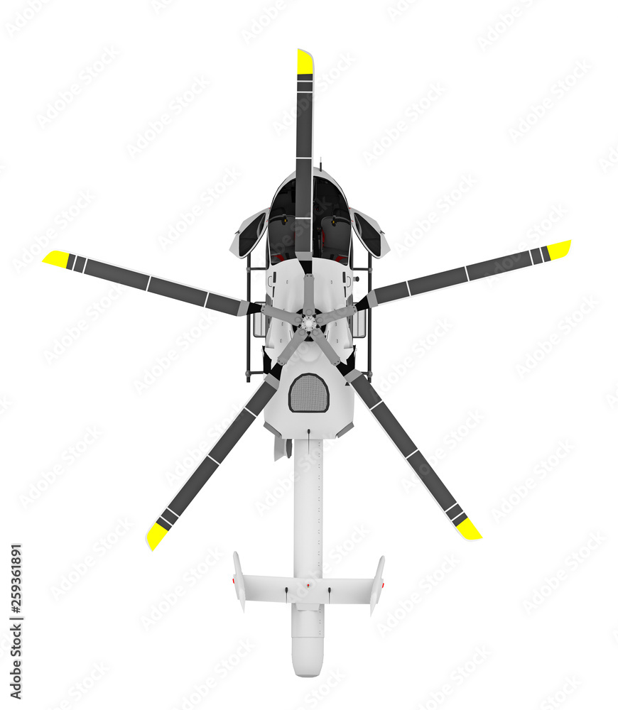 helicopter top view isolated on white Stock Photo | Adobe Stock