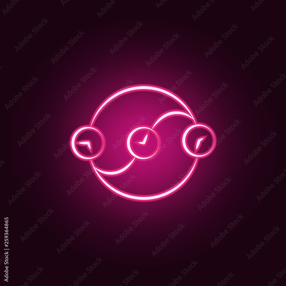 Time paradox neon icon. Elements of Mad science set. Simple icon for ...