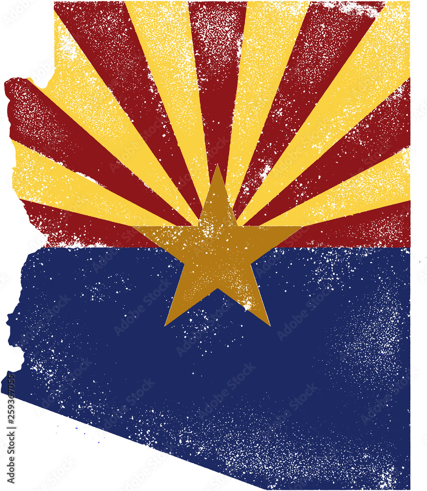 Distressed Arizona USA Flag in State Outline Stock Vector | Adobe Stock