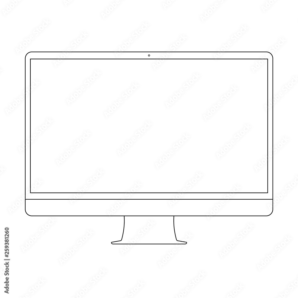 Desktop PC computer outline. Desktop computer, pc screen outline ... Desktop PC computer outline. Desktop computer, pc screen outline ...