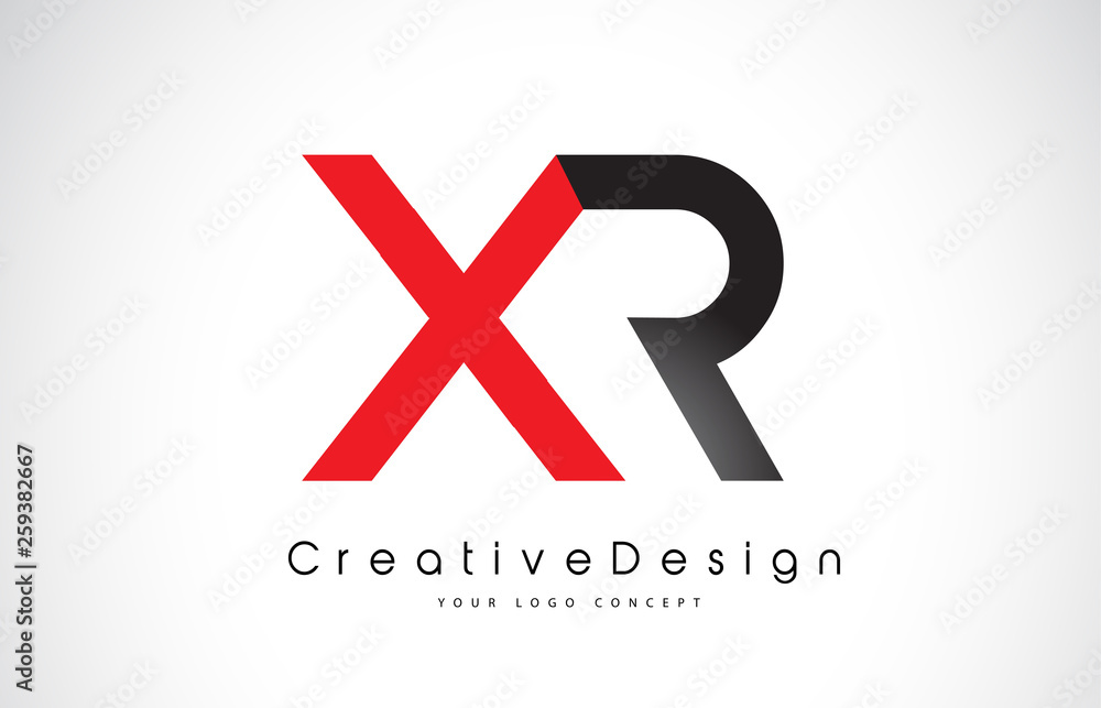 Red and Black XR X R Letter Logo Design. Creative Icon Modern Letters ...