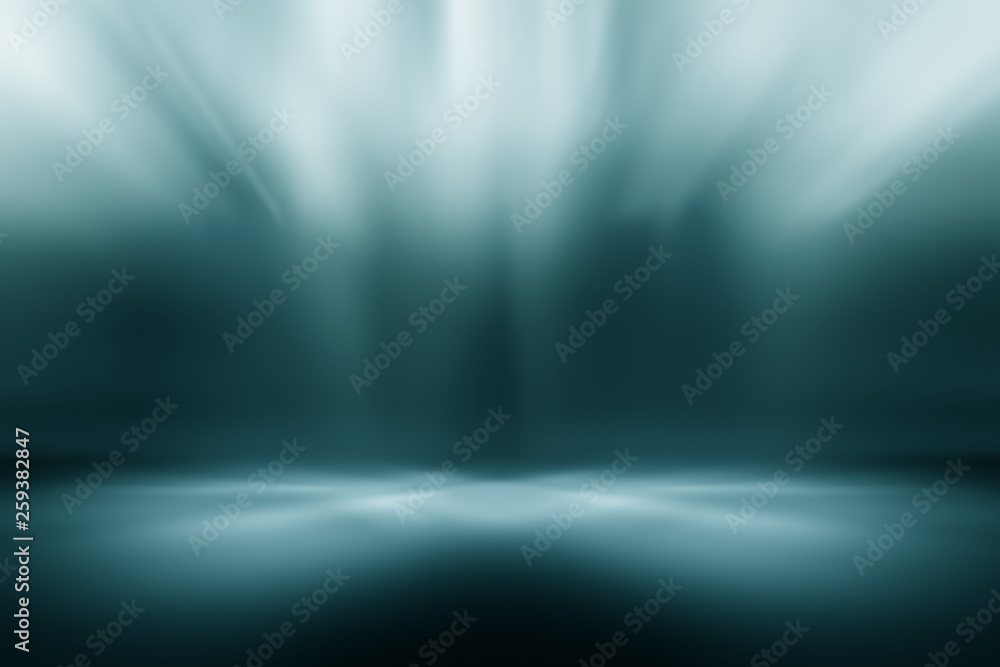 perspective floor backdrop Blue room studio with light blue gradient ...