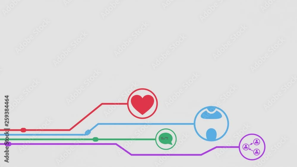 animated social media icons, luma matte, alpha mask, copy space Stock ...