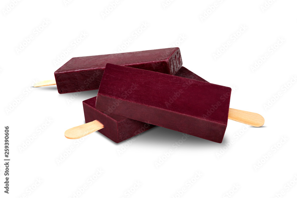 Stick ice cream acai with banana flavor isolated on white background ...