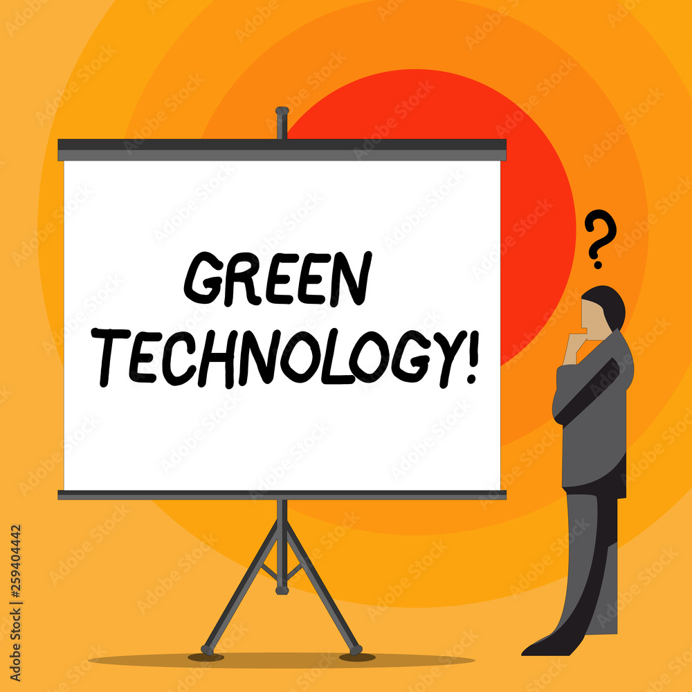 Writing note showing Green Technology. Business concept for mitigate ...