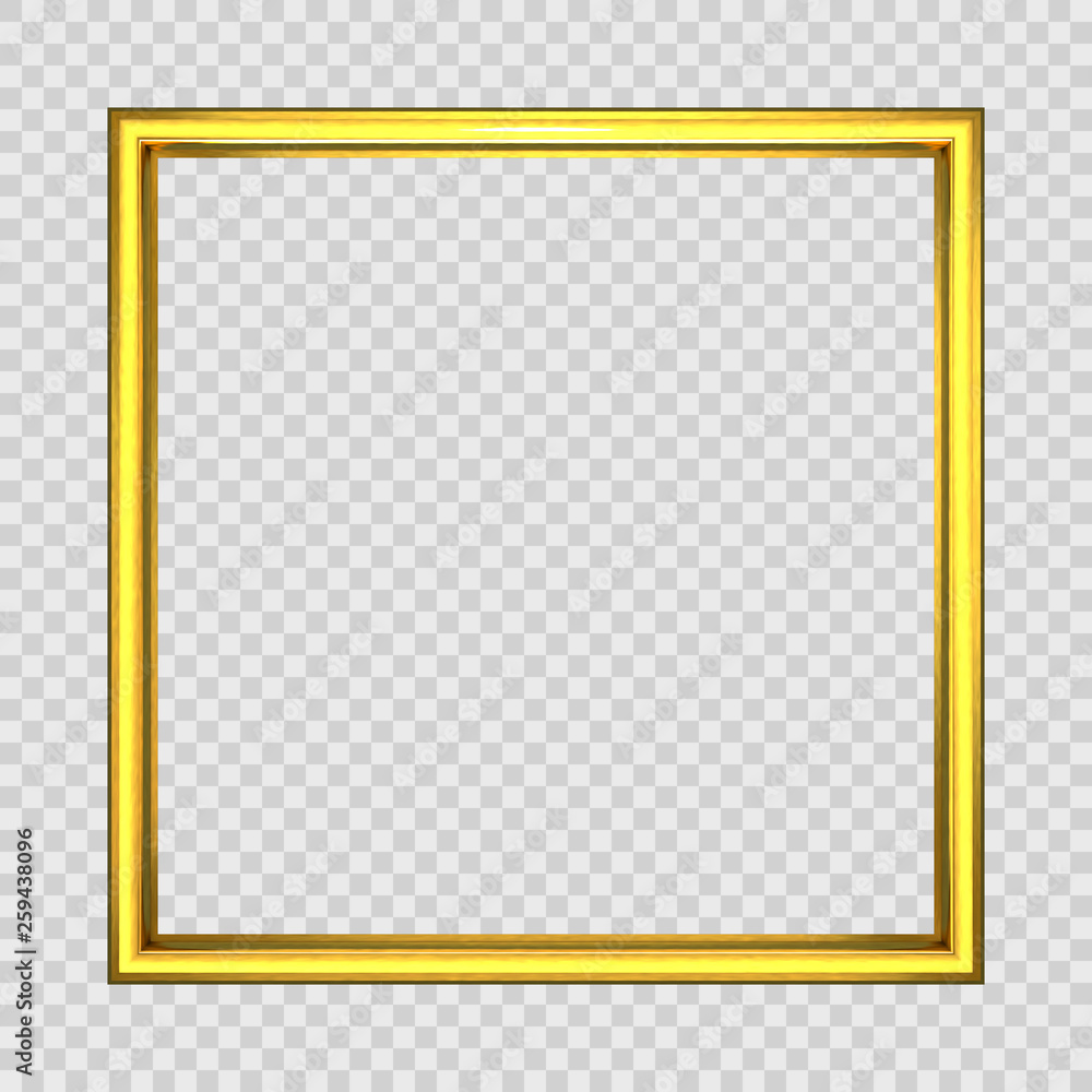 Square frame.illustration of a basic golden frame with room for text on ...