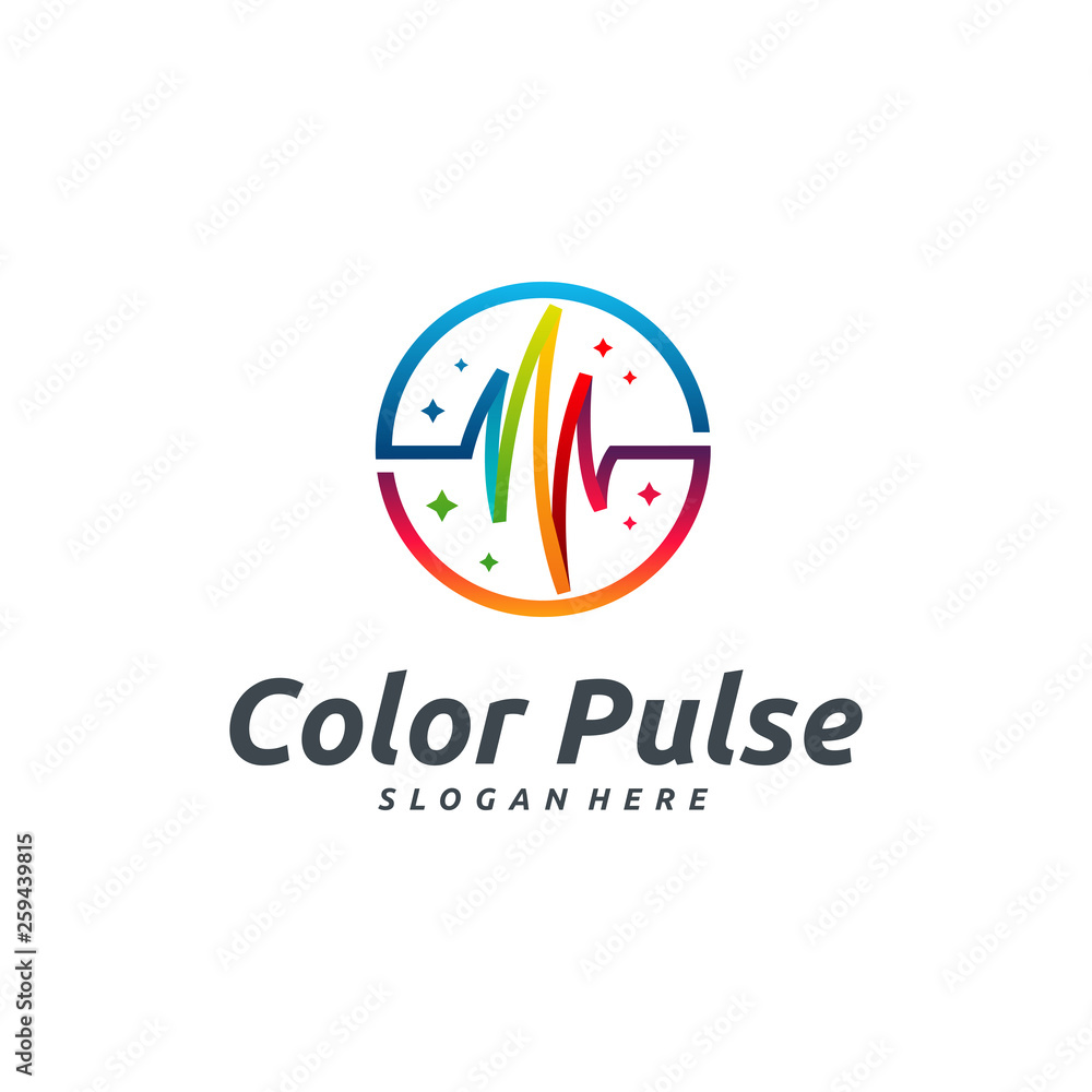 Color Pulse logo designs template, healthcare logo symbol vector Stock ...