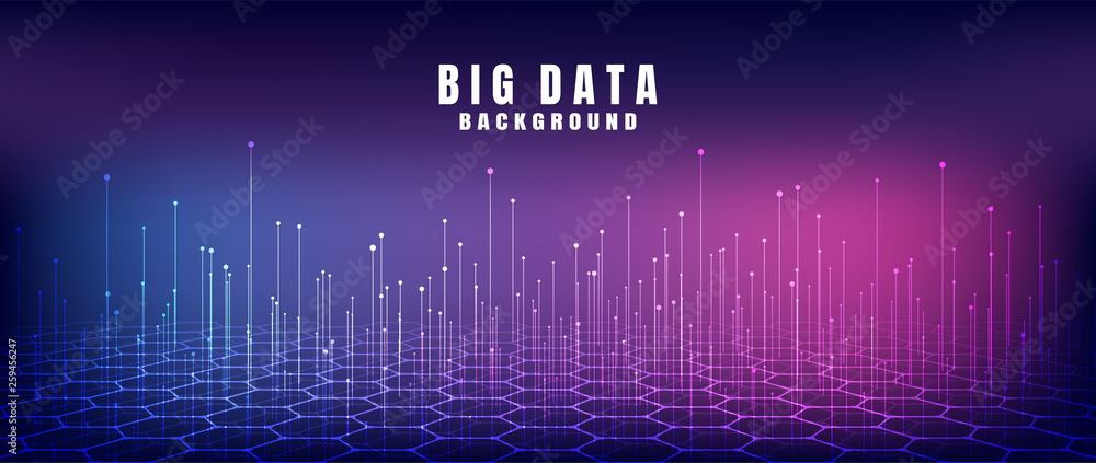 Abstract technology background with Big data. Internet connection ...