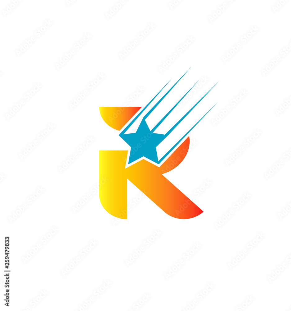 Letter R Star Logo Template Fast Star Motion Stock Vector | Adobe Stock