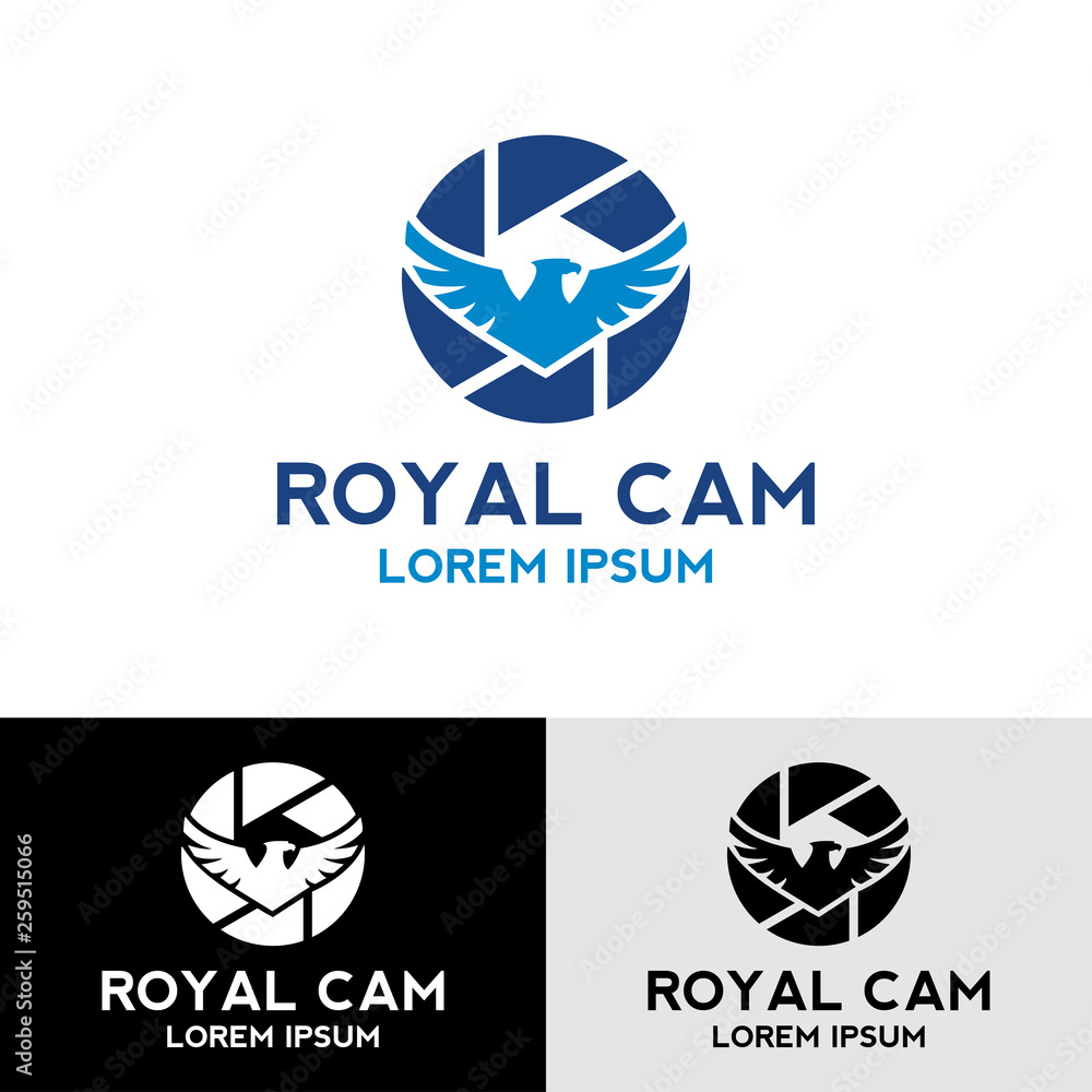 eagle wings logo with camera icon vector template design Stock Vector ...