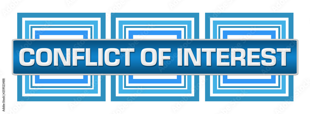 Conflict Of Interest Blue Border Squares Horizontal Stock Illustration ...
