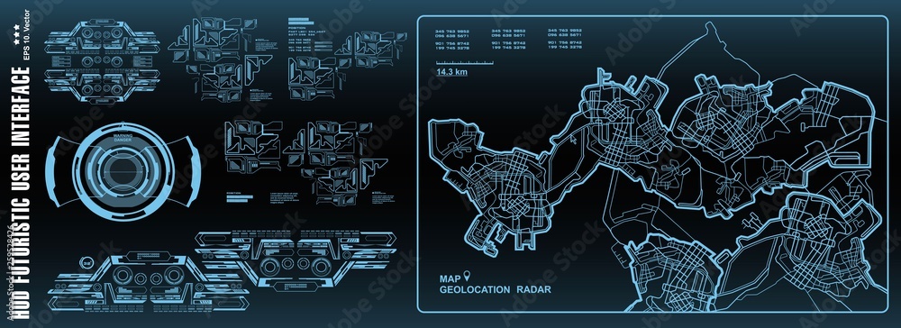 Futuristic navigate mapping technology, dashboard GPS map. HUD user ... Futuristic navigate mapping technology, dashboard GPS map. HUD user ...