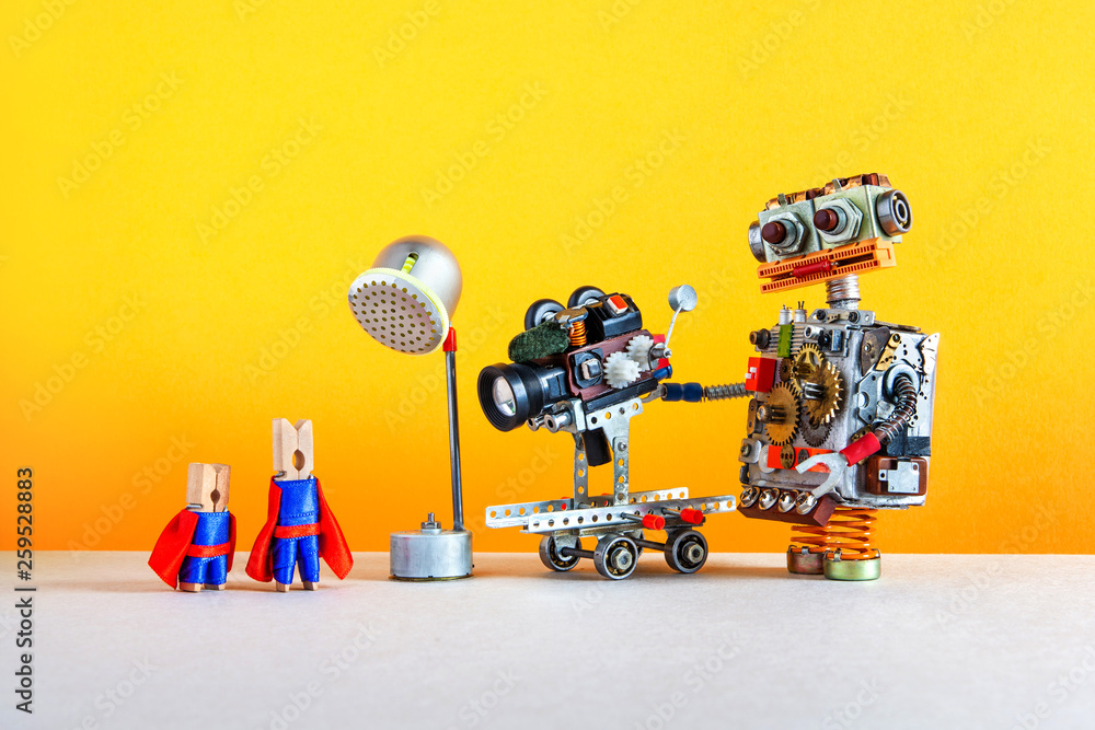 Super hero motion film behind the scenes. Popular blockbuster picture ...