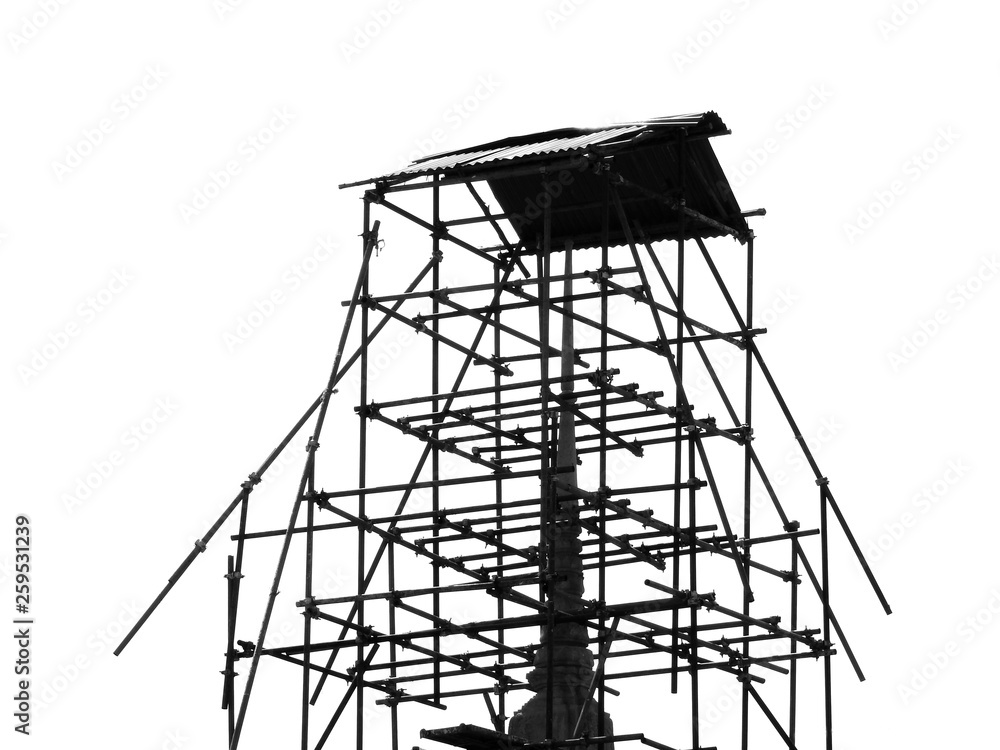 silhouette scaffolding elements black and white Stock Photo | Adobe Stock