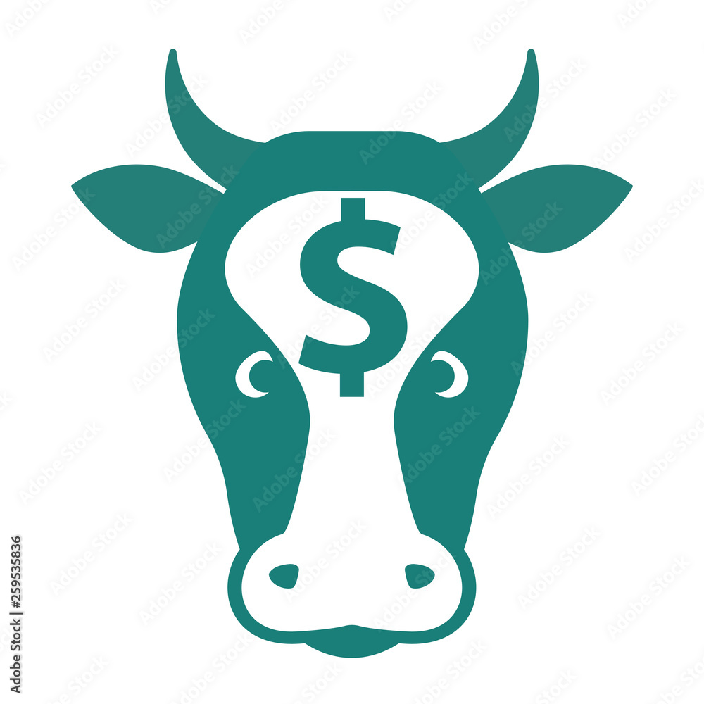 Cash cow icon. Clipart image isolated on white background Stock Vector ...