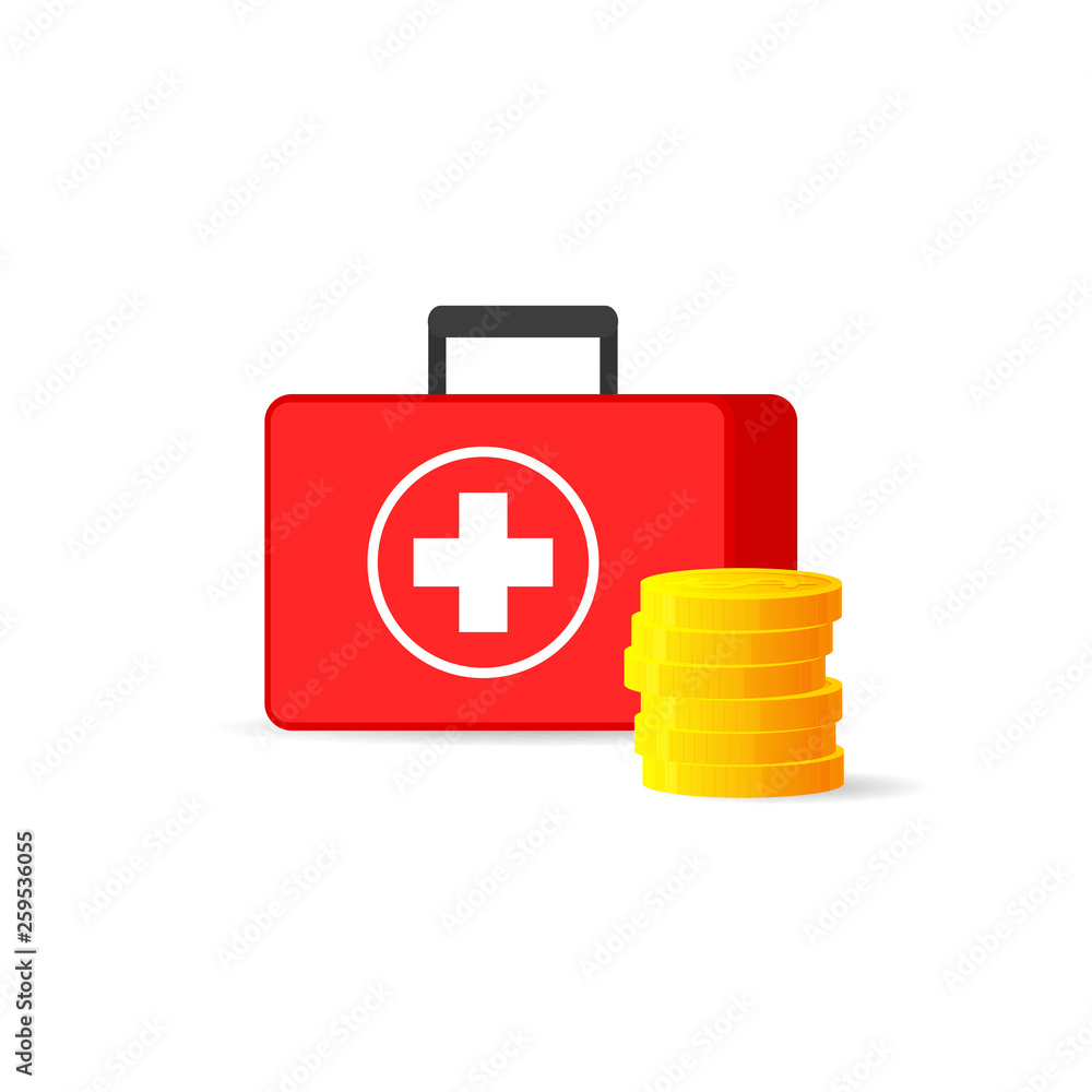 Hospital cash icon. Clipart image isolated on white background Stock ...