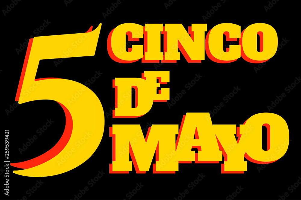 Bright Cinco de Mayo (5 May) carnival emblem design template with red ...