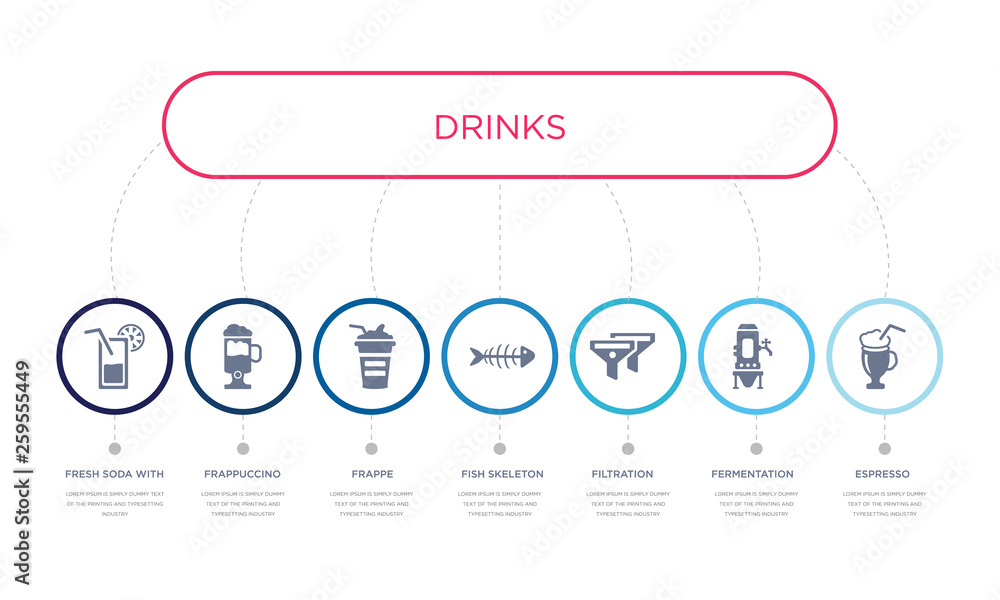 Vecteur Stock simple illustration set of 7 vector blue icons such as ...