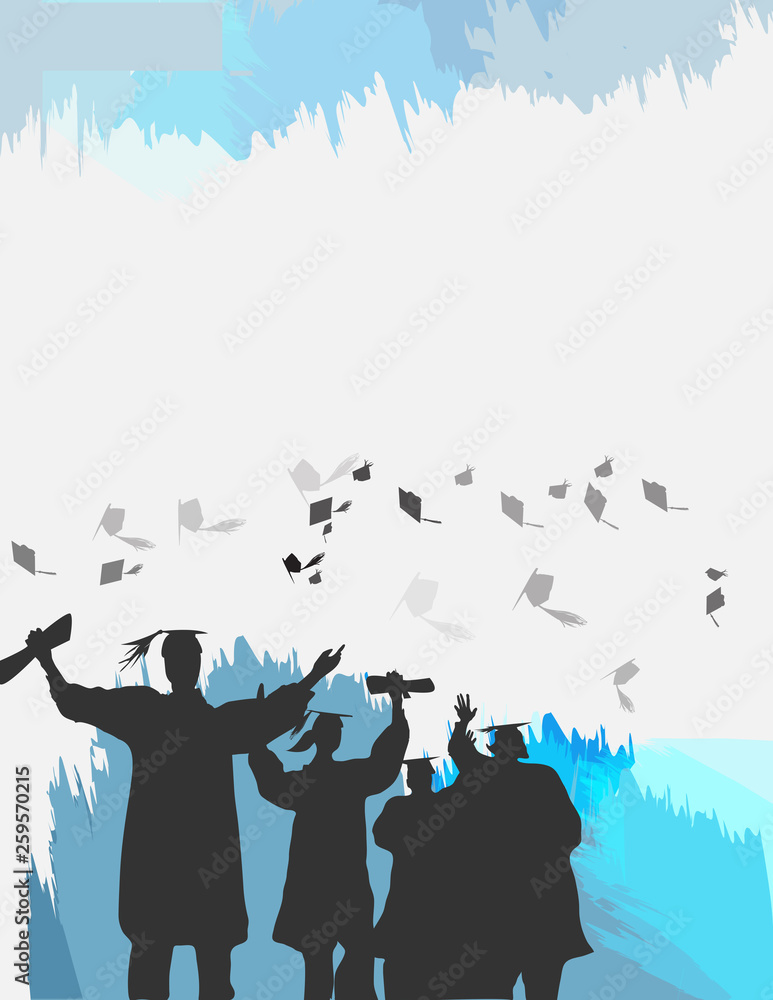 Graduation silhouette celebration Stock Vector | Adobe Stock