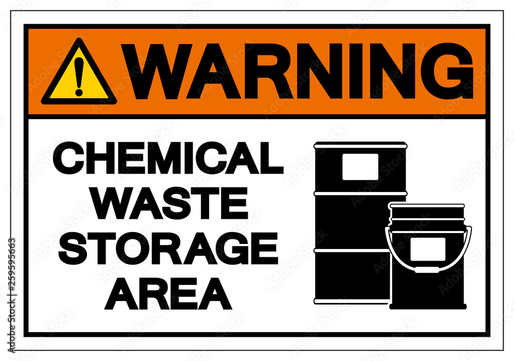 Warning Chemical Waste Storage Area Symbol Sign ,Vector Illustration ...