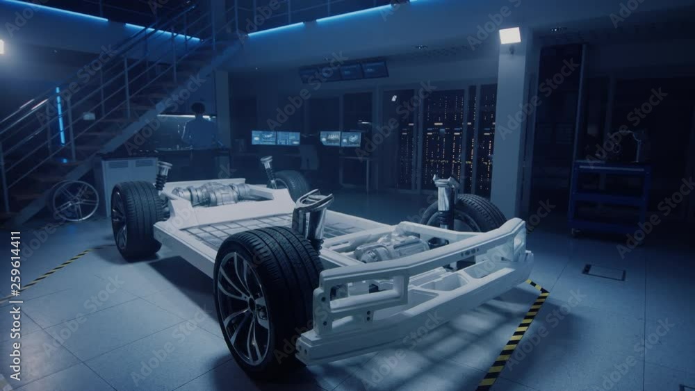 Concept of Authentic Electric Car Platform Chassis Prototype Standing ...