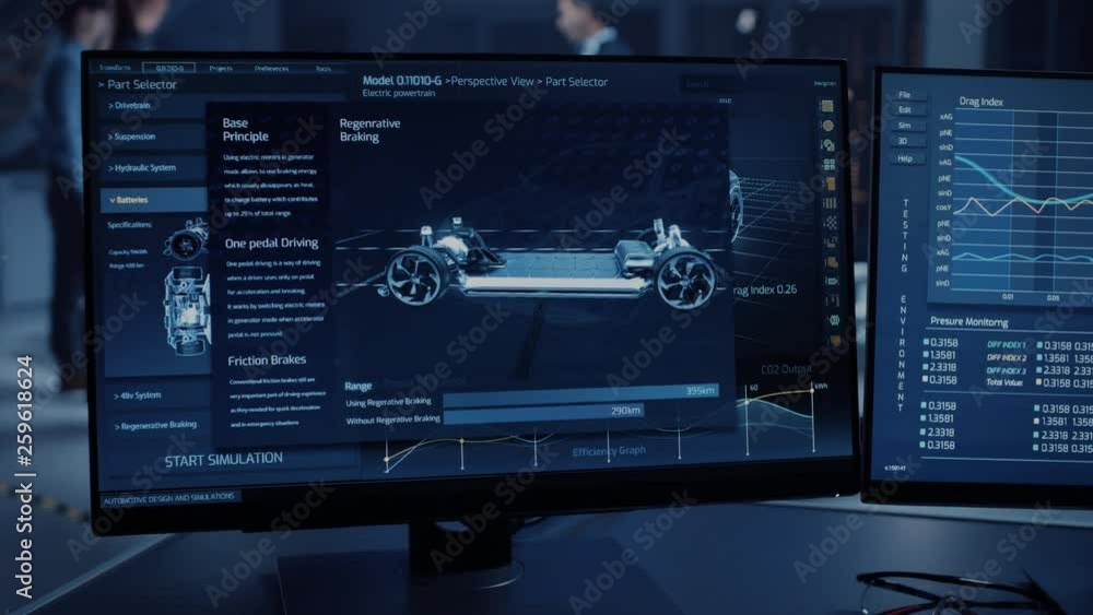 Professional Engineer Works on a Computer with a 3D CAD Software and ...