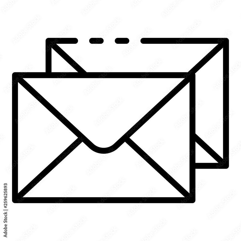 Stack envelope icon. Outline stack envelope vector icon for web design ...