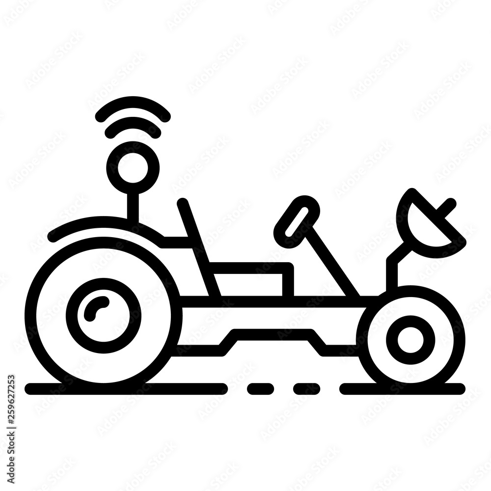 Moon rover icon. Outline moon rover vector icon for web design isolated ...