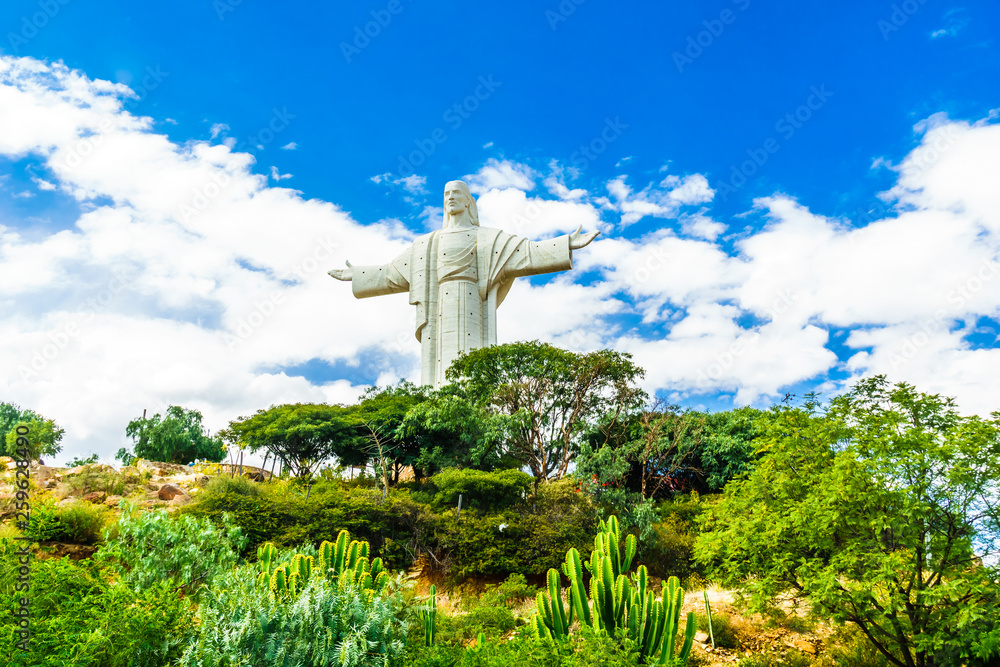 View on largest statue of Jesus Christ in the world, the Cristo de la ...