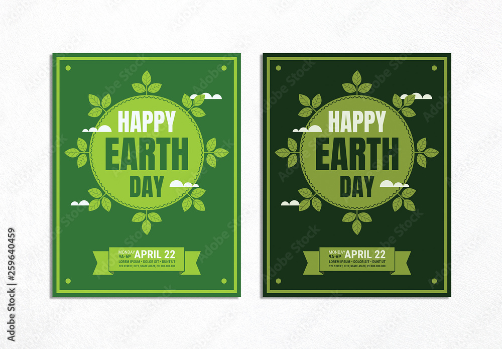 Earth Day Information Brochure Layout Stock Template | Adobe Stock