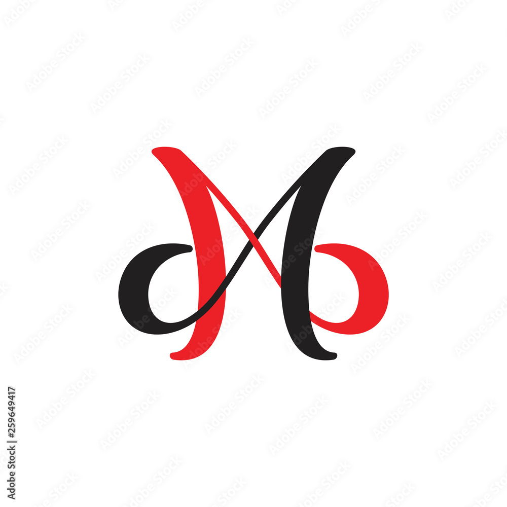 letter m curves linked logo vector Stock Vector | Adobe Stock